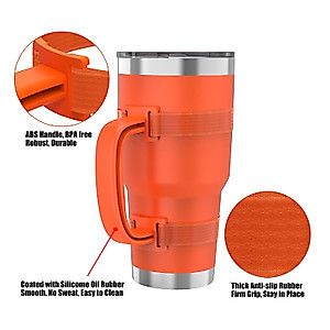 YOUCOX Adjustable Tumbler Handle for YETI 20 Oz 30Oz 40OZ, 20oz to 44 Oz RTIC, Ozark Trail, Simple Modern, SIC, SUNWILL, Tervis, Beast and More Brand Tumbler Cup Mug, NO Brand Limitid Orange