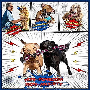 Zeaxuie Heavy Duty Various Dog Chew Toys for Aggressive Chewers - 9 Pack Value Set Includes Indestructible Rope Toys & Squeaky Toys for Medium, Large & X-Large Breeds (Style-1 Rope Toys)