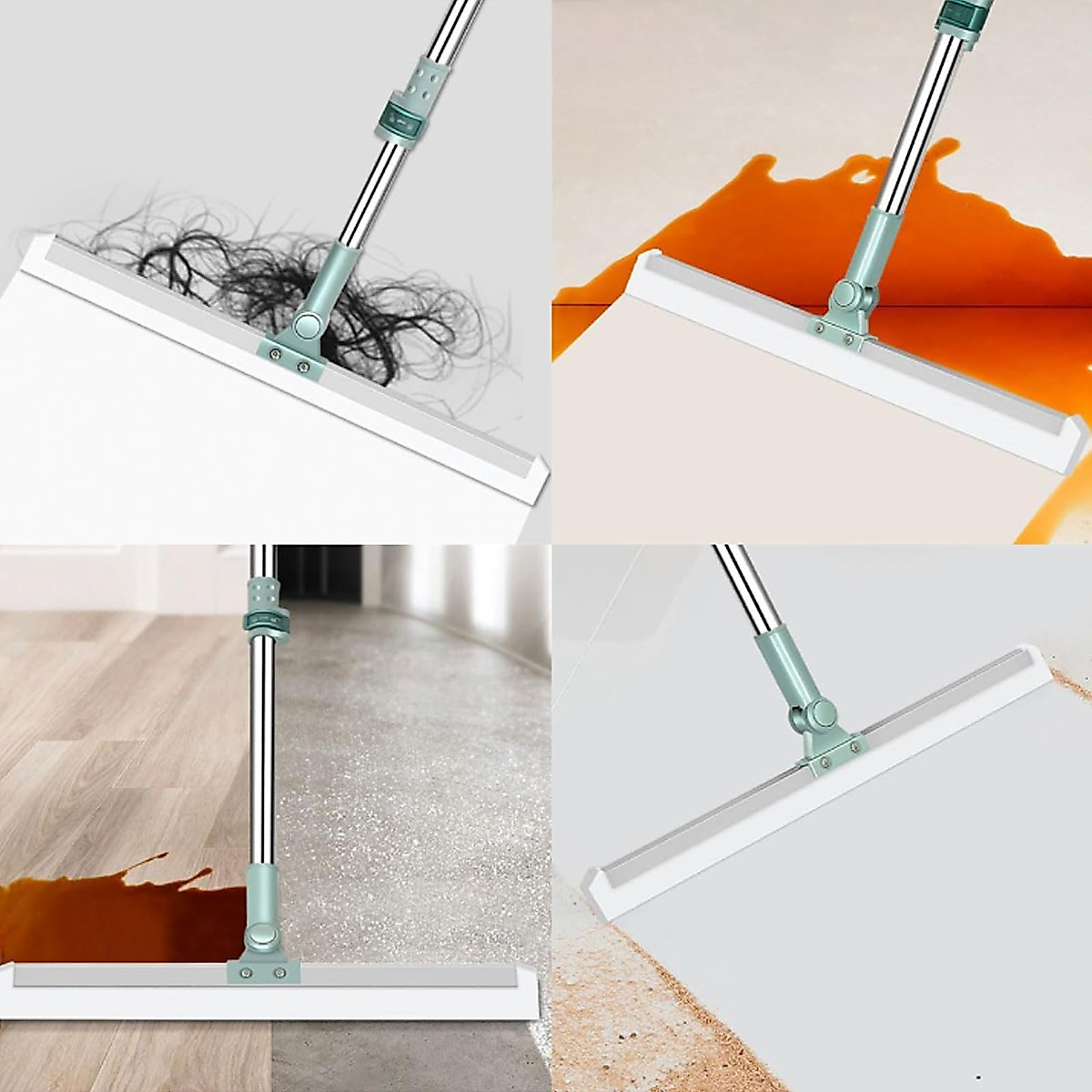 Magic Scrub Broom, Magic Broom 3 in 1, 180° Rotation Multifunction Squeegee Broom, Multifunction Magic Broom, Rubber Magic Broom Sweeper for Floor