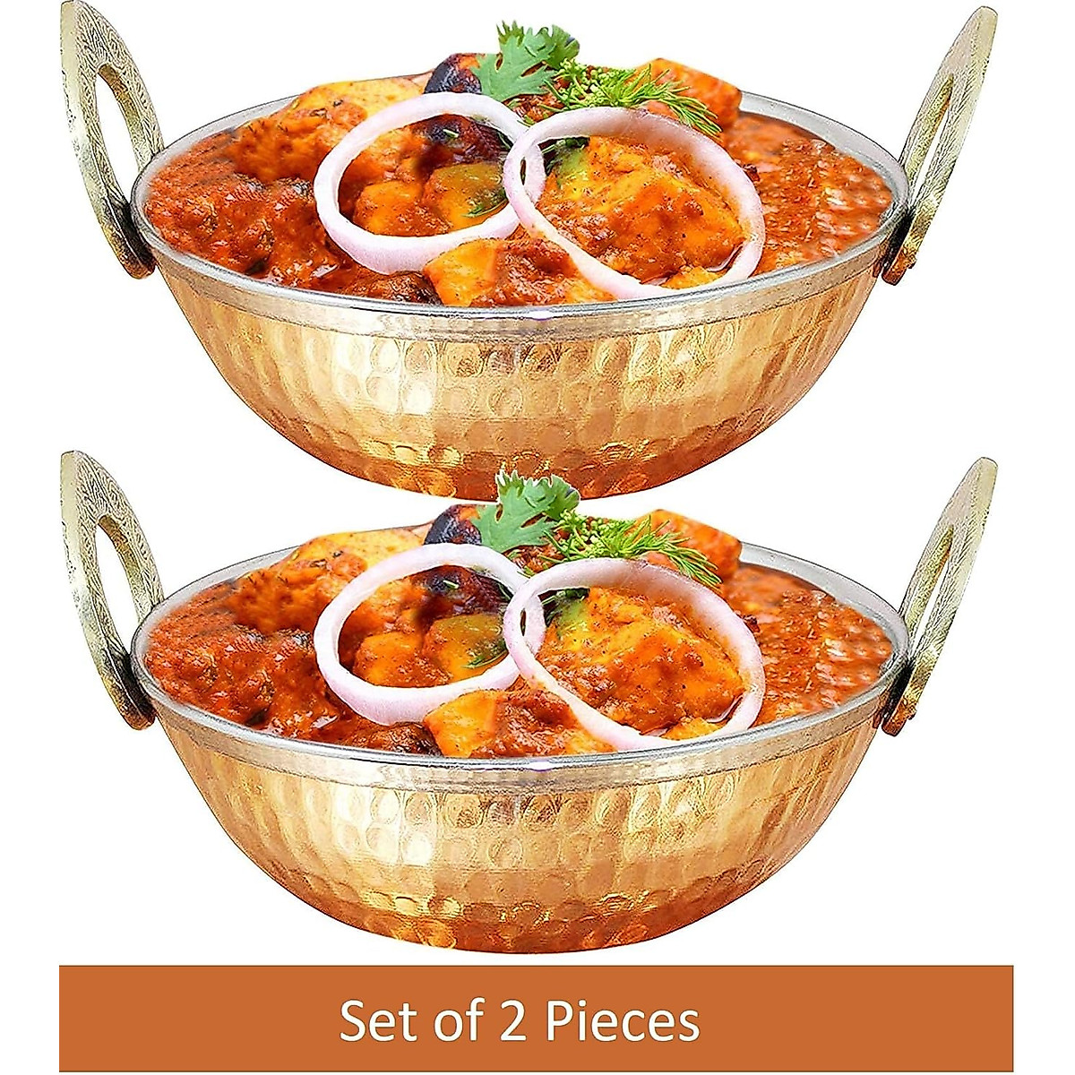 Aakrati Kitchenware Heavy-Duty Food Grade Stainless Steel Kadhai, Copper Bottom Kadai, Multipurpose Indian Serving Karahi Bowls, Diameter 5 Inches Pack of (4) (6 inches Diameter, 4, Peices)