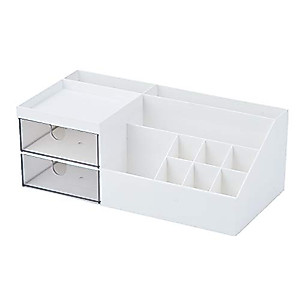 Citmage Desk Organizer Caddy with 12 Compartments Office Workspace Drawer Organizers Desktop Holder Plastic Stationery Supplies Storage Box for Pencils,Markers,Erasers,Pens,Sticky Notes(White)…