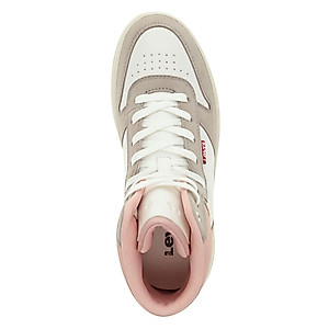 Levi's Womens Drive Hi 2 Synthetic Leather Casual Hightop Sneaker Shoe, Winter White/Taupe, 7 M