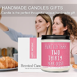 Auelife 60th Birthday Gifts for Women, Best 60th Birthday Gift Ideas, Perfect Birthday Present, Funny Birthday Presents for Mom, Friends, Wife, Sister, 7oz Vanilla Cream-Scented Candle