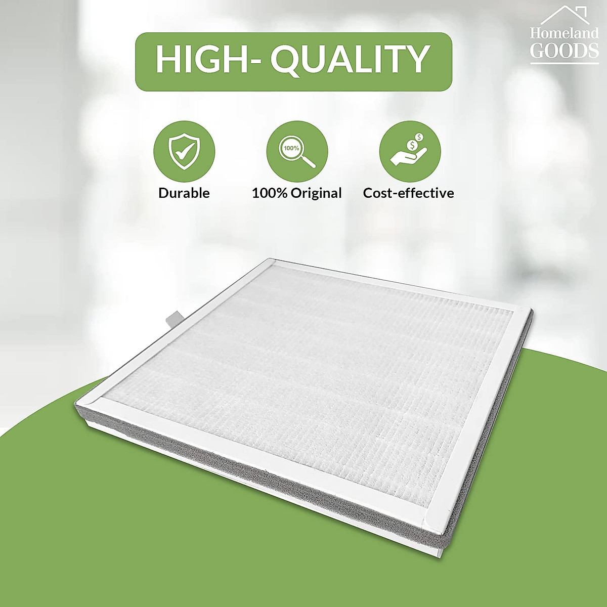 Homeland Goods Replacement Filter Compatible with PureZone Pure Enrichment 3-in-1 Air High-Efficiency H13 Grade True HEPA Purifier Part No PEAIRFIL 2-Pack