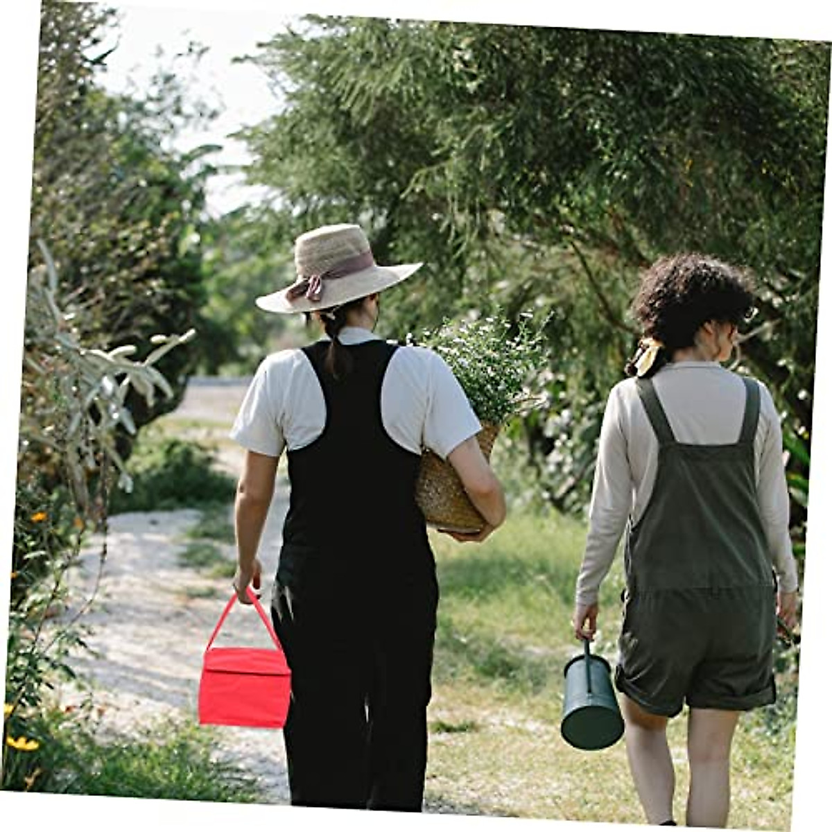 ULTECHNOVO Insulated Picnic Bag Large Totes Small Cooler Bottle Warmer Portable Beverages Carrier Grocery Bags Reusable Shopping Bags Freezer Bags Keep Warm Picnic Bag Takeout Lunch Pouch Red