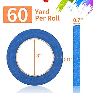 KICNIC Blue Painter's 1 Roll, Multi Surface Masking Tape 0.7 Inch x 60 Yard, Painting and Decoration Supplies, Indoor and Outdoor Use
