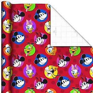 Hallmark Disney Wrapping Paper Rolls for Kids Birthdays, Christmas, Any Occasion (Set of 3 Rolls: 60 sq. ft. ttl.) Mickey Mouse, Minnie Mouse, Pluto, Donald Duck, Daisy Duck