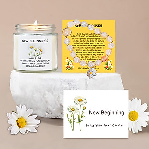 Lokaheadr New Chapter Gifts, Divorce Gifts for Women, Break Up, Farewell Gifts for Friends Bestie Sister, Divorce Party Decorations, Coworker Leaving Gift, Bracelet & Greeting Card Gifts Set