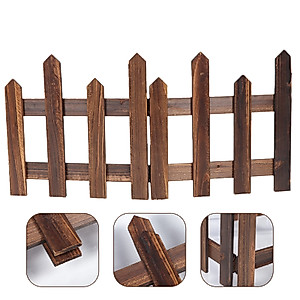 Happyyami Wood Yard Fence Rustic Farmhouse Fence Garden Edging Wooden Landscape Edging Short Fence Garden Border Edging Edger Lawn Edge Trim Garden Outdoor Fence Christmas Tree Metal Cut Off