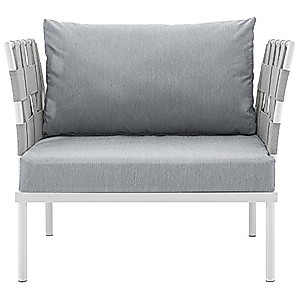 Modway EEI-2602-WHI-GRY MO-EEI-2602-WHI-GRY Harmony Outdoor Patio Aluminum, Armchair, White Gray