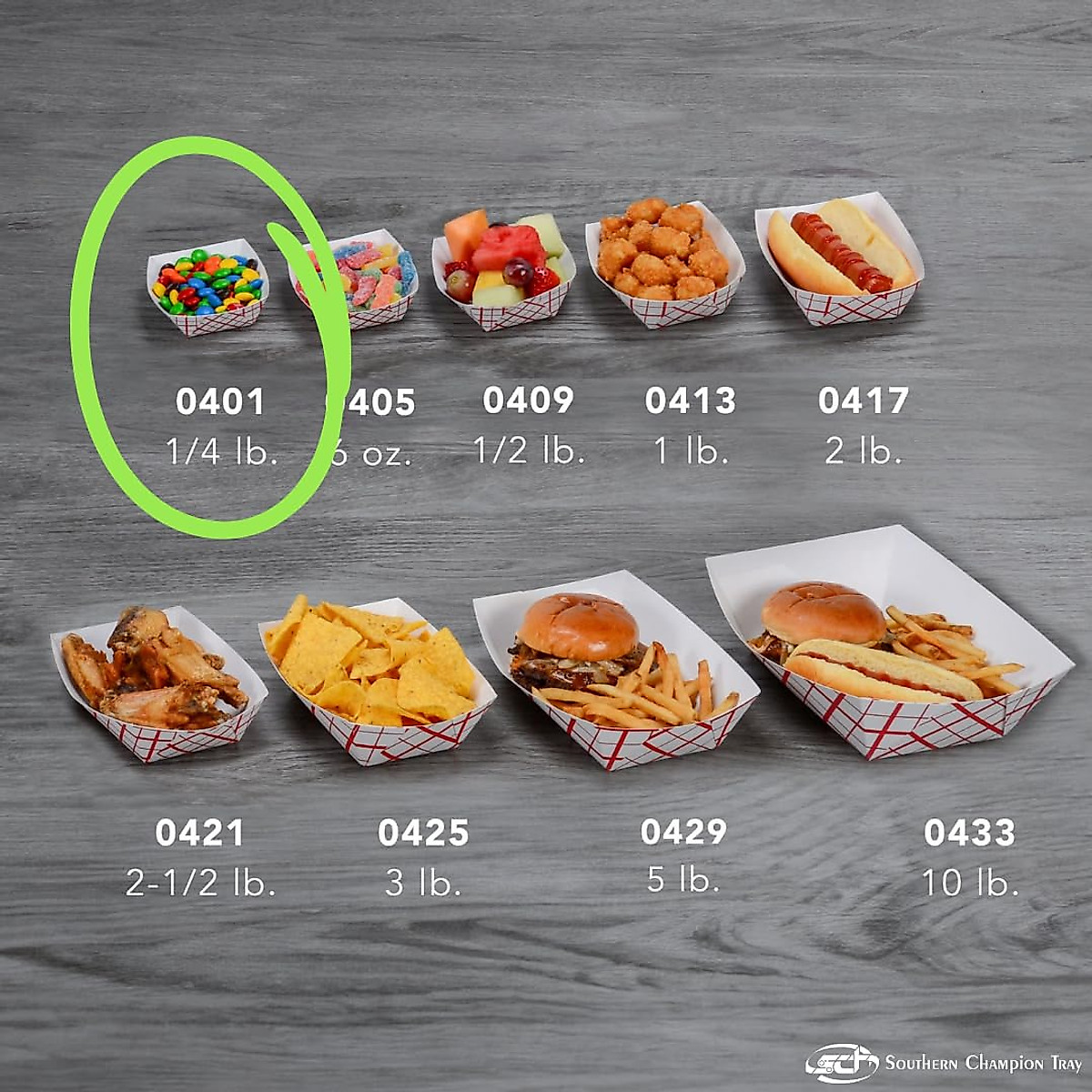 Southern Champion Tray 0401 #25 Southland Paperboard Red Check Food Tray, 1/4 lb Capacity, 250 Count (Pack of 4)