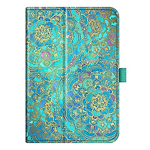 Fintie Folio Case for All-New Fire 7 Tablet (12th Generation, 2022 Release) Latest Model - Premium Vegan Leather Slim Fit Foldable Stand Cover with Auto Sleep/Wake, Shades of Blue