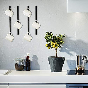 Coffee Mug Wall Rack - Metal Mug Racks for Wall - Wall Mug Rack - Coffee Cup Rack Wall Hanging Holder - Teacup and Mason Jar Hanger Display Holder - Hold a Dozen Cups and Mugs