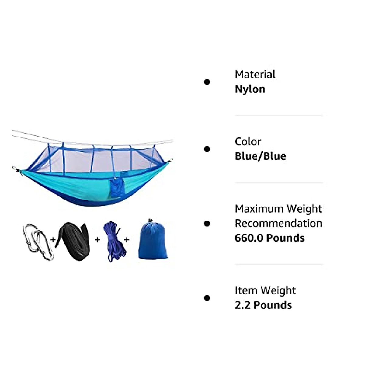 KEPEAK Camping Hammock with Net Netting, Single & Double Tree Hammock Net, Lightweight Nylon Portable Hammock for Backpacking, Camping, Travel, Beach, Yard