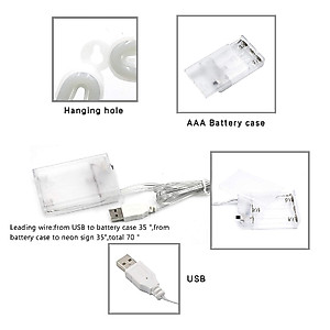 Pink Heart Neon Sign, LED Light Battery Operated or USB Powered Decorations Lamp, Table and Wall Decoration Light for Mothers Day Gift, Girl's Room Wedding Valentines Day Party Birthday Home Décor