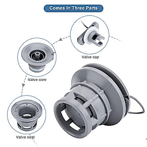 Yosoo Health Gear Inflatable Boat Valve, Boat Air Valve with Double Seal Leak, Boat Gas Valve Replacement, PVC Boat Valve for Inflatable Boats River Rafts and Kayaks (Gray)