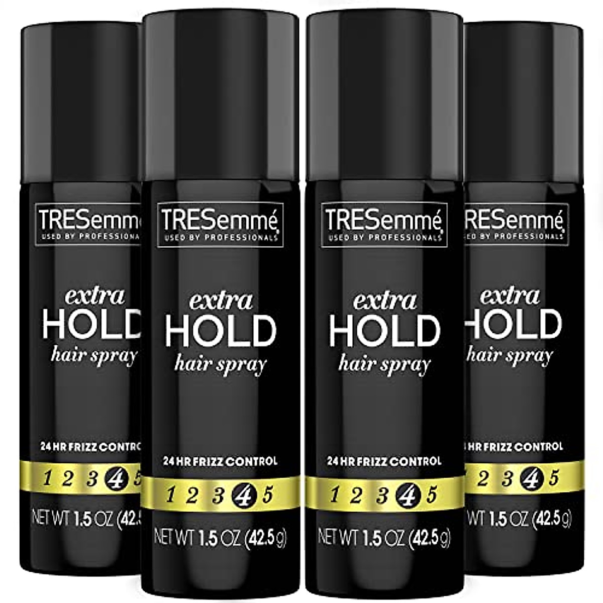 TRESemmé Tres Two Spray Extra Hold Hairspray, Extra-Firm Control, Strong Hold with Touchable Feel, Humidity Resistant, All Day Frizz Control, Pack of 4 – 1.5 oz each
