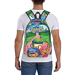 CONPELSON Backpacks Team Anime Umizoomi Adjustable Laptop Backpack Double Shoulder Bag for Women Men Climbing Shopping Work