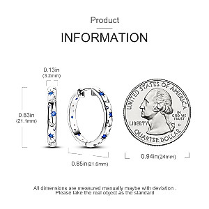 NARMO Hoop Earrings for Women 925 Sterling Silver Earrings Moon Earrings Round Earrings for Women