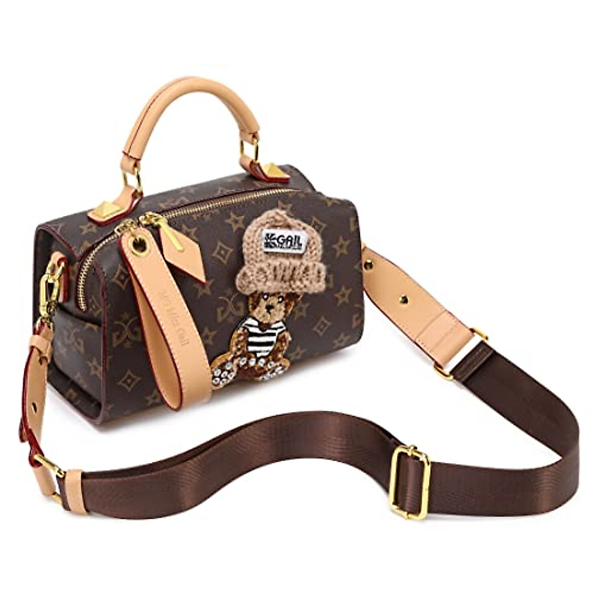 MESSGAIL Top Handle Satchel for Women Classic Shoulder Bag Designer Pochette with Wide Adjustable Strap