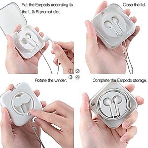 pzoz Earbuds Case Compatible for Apple iPhone/iPad/iPods EarPods, Earphones Cord Organizer Cover Wired Manager Holder Wrap Winder Mini Storage Carrying Cable Management