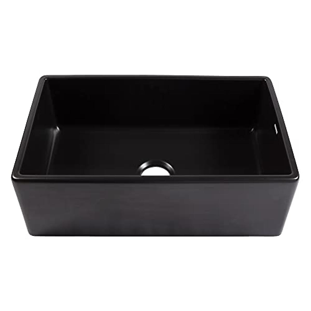 Austen Fireclay Farmhouse Apron Kitchen Sink and Care Kit, 30" Matte Black Single Bowl