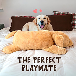 RB Royal Brooks Giant Stuffed Animal Dog, Dog Stuffed Animals, Stuffed Dog Body Pillow for Kids, Big Stuffed Animal Plush, Large Stuffed Dog, Huge Stuffed Animals, Large Plush Dog, 35x15in, Brown