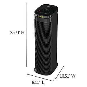 Honeywell InSight HEPA Air Purifier with Air Quality Indicator and Auto Mode, for Large Rooms (200 sq. ft), Black - Wildfire/Smoke, Pollen, Pet Dander, and Dust Air Purifier,HPA180B