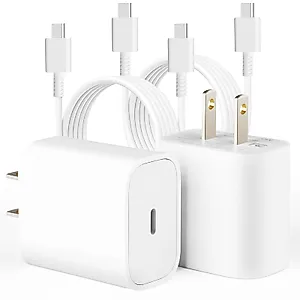 Kowokol Pixel Charger,Pixel 8 Pro Charger,2 Pack 20W PD for Google Pixel 8/7/7 Pro/6a/6/6 Pro,Samsung Galaxy A14/A52/A32/S21, Fast Charger with 3.3ft Cable(PD-20W)