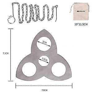 MOOLIGIRL Camping Tripod Board, Stainless Steel Portable Campfire Tripod with Adjustable Hang Chain, for Hanging Cookware Perfect Accessories for Outdoor Cooking (Silver)