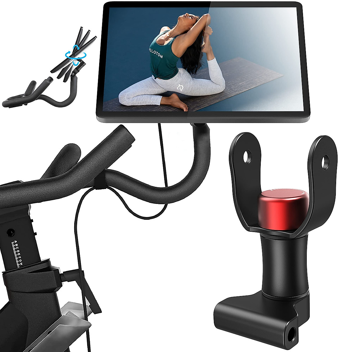 360 ° Rotate Screen Monitor Adjuster for Peloton Bike Up&Down Tilt Peloton Bike Screen Swivel Pivot Screen Adapter Attachment Aviation Aluminum Sturdy Hold Chic Design