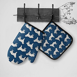 Great Pyrenees Cute Dogs Oven Mitts and Pot Holders Set Kitchen Gift Set for Kitchen Cooking Baking, BBQ