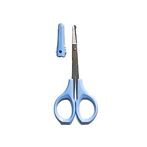 SHINING CROWN 4 Inches Premium Nose Hair Safety Scissors, Safety Blades with Rounded Tip for Trimming Kid's Nails, Facial Hair, Ear Hair, Eyebrow