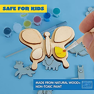 JOYIN Wooden Magnets, Spring Arts & Crafts for Boys and Girls Ages 4+, Childrens Painting Craft Activities Kit, Craft Toys Gifts for 4, 5, 6, 7, 8, 9, 10, 11 & 12 Year Old Kids