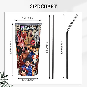 OAEWRE Mark Actors Wahlberg Stainless Steel Mug Insulated Tumbler Coffee Mugs with Lids and Straw Double Wall Vacuum Cup 20oz