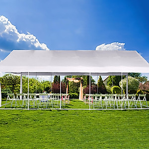 DWVO 20x30 ft Outdoor Heavy Duty Party Tent Wedding Event Shelters Upgraded Galvanized Canopy with Large White Roof, Removable PVC Sidewalls & 3 Storage Bags