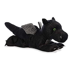 Aurora® Adorable Flopsie™ Midnight Dragon™ Stuffed Animal - Playful Ease - Timeless Companions - Black 12 Inches