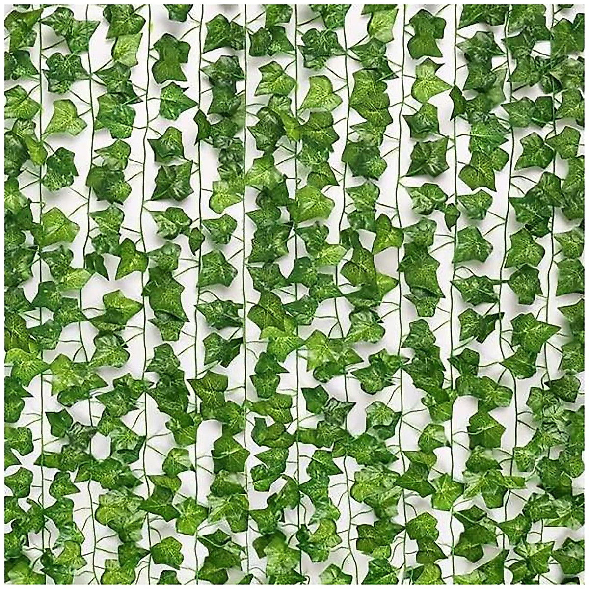 eleper 12 Strands 84 Feet Fake Ivy Artificial Ivy Garland Plant Wall Decor Hanging Plant Vines for Room Decor for Wedding Wall Party Bedroom Green Vines Green Leaves Wall Vines Decor