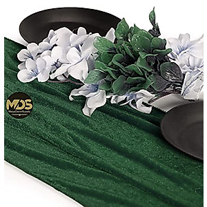 MDS Pack of 1 Yard Stretch Velvet Fabric for Wedding Dress Fashion Crafts Costumes Dance wear Clothing Home Decor Plush Silky Velvet – 58” Width Hunter Green