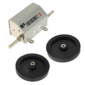 Length Counter, 1 Pack 5 Digits 0-9999.9 Mechanical Length Counter Max Speed 350RPM Grey Reset with Rolling Wheel for Record of Weaving, Plastic Film, Leather, etc