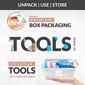 RFAQK 150PCs Russian Piping Tips Complete Set - Cookie Cupcake Cake Decorating Kit includes Numbered Piping Tips (24 Icing Tips+25 Russian Tips+7 Ruffle Tips+Ball Tip+41 Pastry Bags+EBook+Booklet)