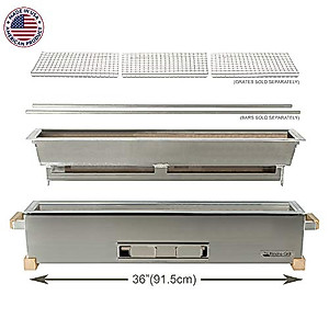 The Bincho Grill GR915L Yakitori Tabletop Charcoal Griller Japanese Style Robata, 36" Made in USA