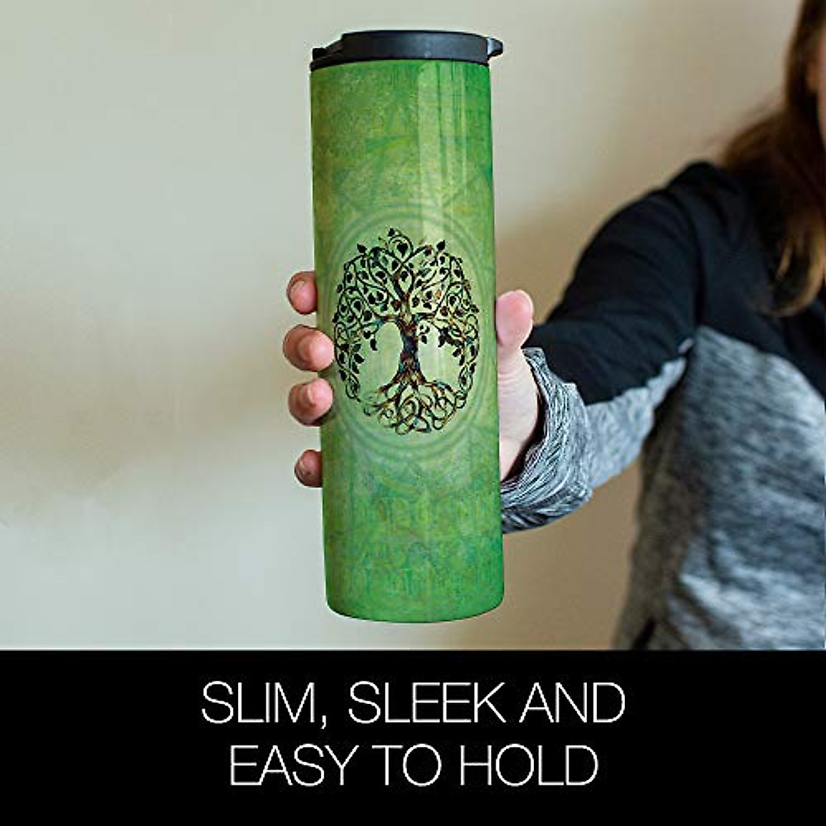 Tree-Free Greetings Vacuum Insulated Travel Coffee Tumbler, 1 Count (Pack of 1), Tree of Life