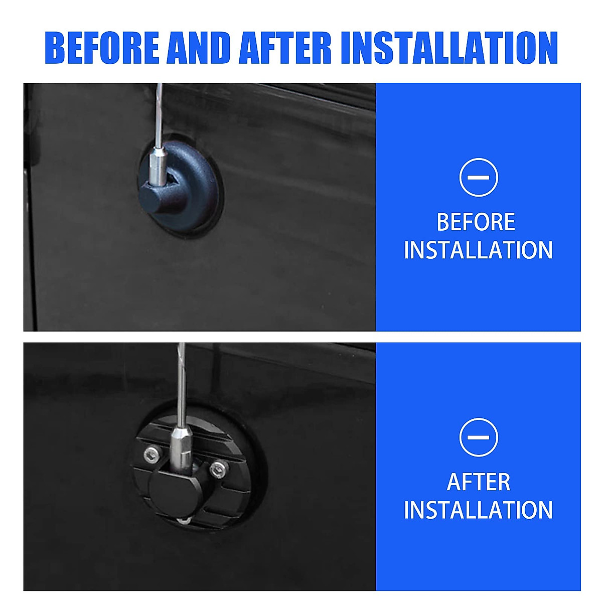 Miytsya 1 PC Car Antenna Base Decorative Cover, Radio Antenna Base Protection Case Accessories, for 2007-2022 Jeep Wrangler JK/JL ABS Frame Bezel Protective Shell (Black)