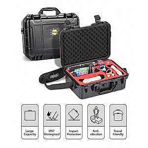 DEVASO Accessories Bundle for Nintendo Switch: Deluxe Waterproof Travel Case,Case & Screen Protector,Wireless Controller,Joystick Cap