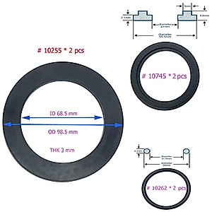 YMHYJY 25076RP Washer and Ring Kit for 1-1/2in Fittings, O-Ring Rubber Washer for Intex Pool Plunger Valves and Intex Replacement Gasket 10745, 10262 and 10255 (6 pcs)