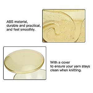 Yarn Bowl, Gold Clear Transparent Home Wool Storage ABS Knitting Crocheting Accessories Holder Knitting Tools with Cover
