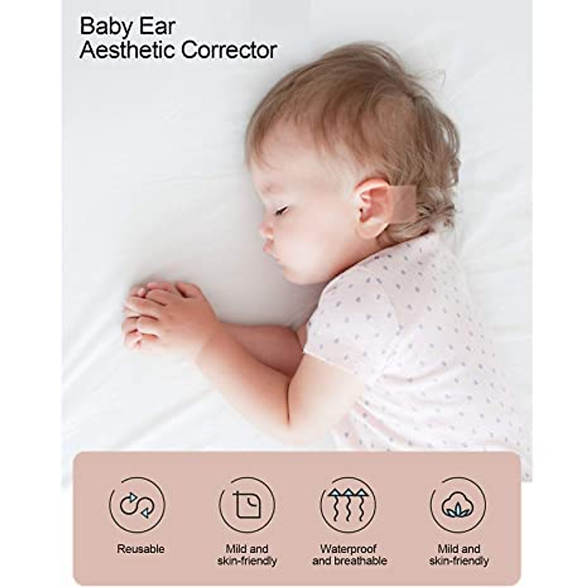 Baby Auricle Valgus Correction Patch, Silicone Ear Aesthetic Corrector, Newborn Baby Ear Aesthetic Correctors, Kids Infant Protruding Ear Patch Stickers, Baby Silicone Gel Ear Tape 4cmx50cm