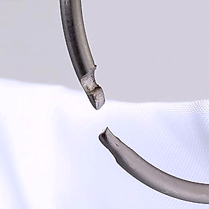 SlipX Solutions Brushed Nickel Simple Slide Shower Curtain Rings Provide Effortless Gliding on Standard Shower Rods (Rust Resistant, Snap Closure, Set of 12)