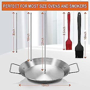 Al Pastor Skewer for Grill, Stainless Steel Vertical Skewer, Brazilian Vertical Spit Stand with 3 Removable Spikes(8”/10"/12”)& Brushes, for Tacos Al Pastor, Shawarma Kebabs Smoker Oven BBQ Dishes